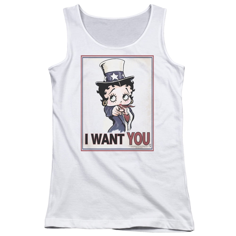 Betty Boop Auntie Boop Junior Women's Tank Top White - Walmart.com