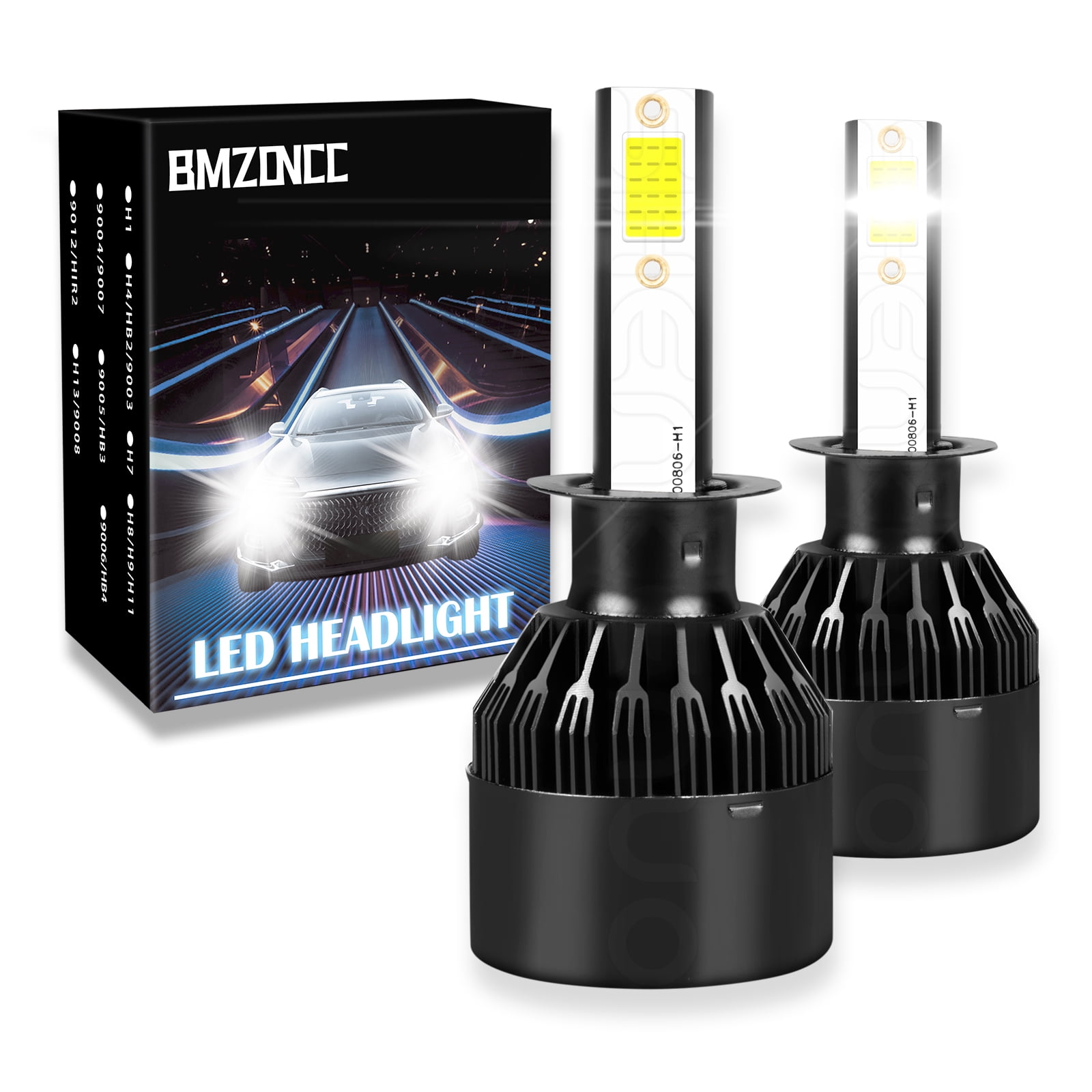 H1 LED Headlight Bulbs Fog Light, 60W 6000LM 6000K ,2Bulbs - Walmart.com