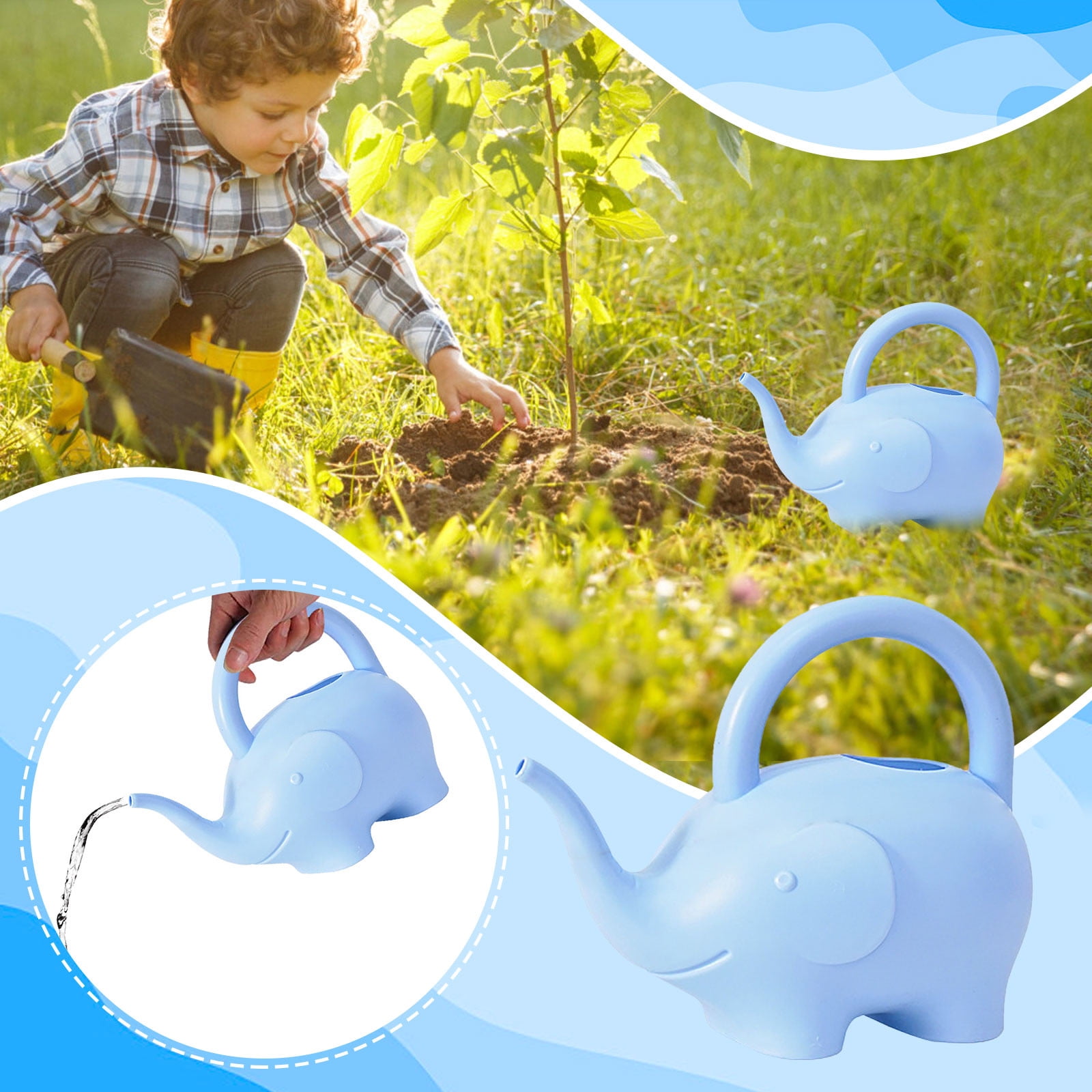 Gardening Tools For Children Cute Cartoon Baby Elephant Shape Watering ...