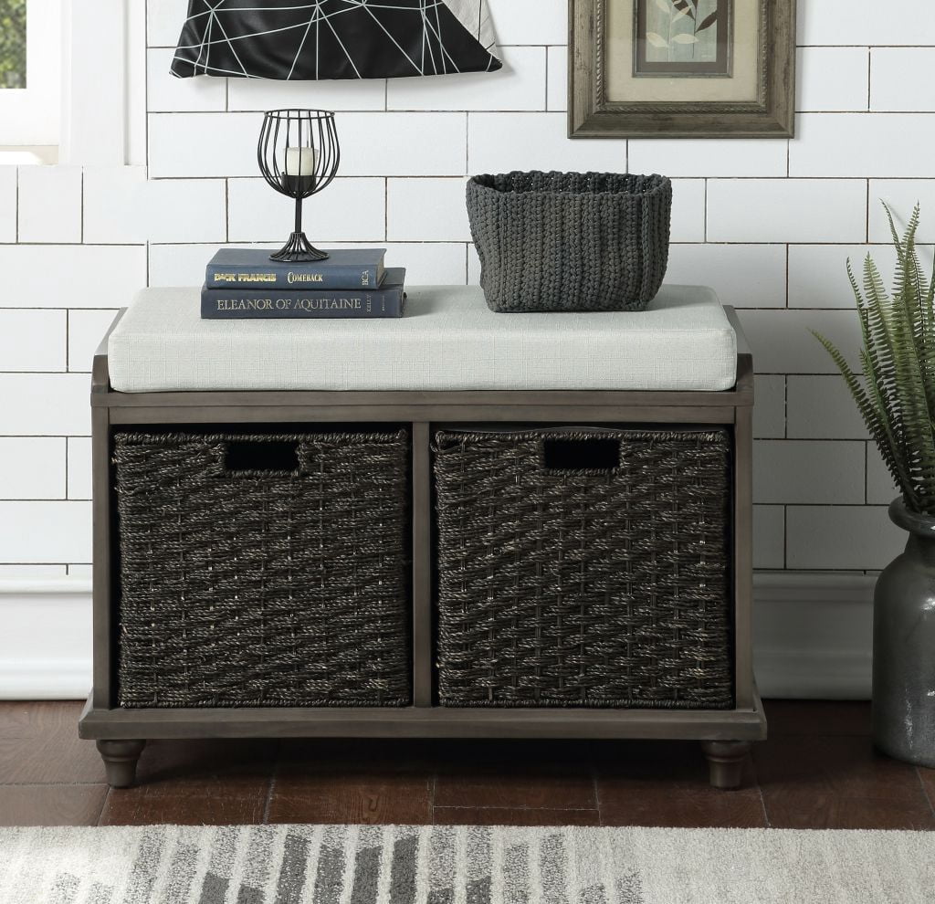 Homes Collection Storage Bench,Storage Benches With Seating Wood,31.5 ...