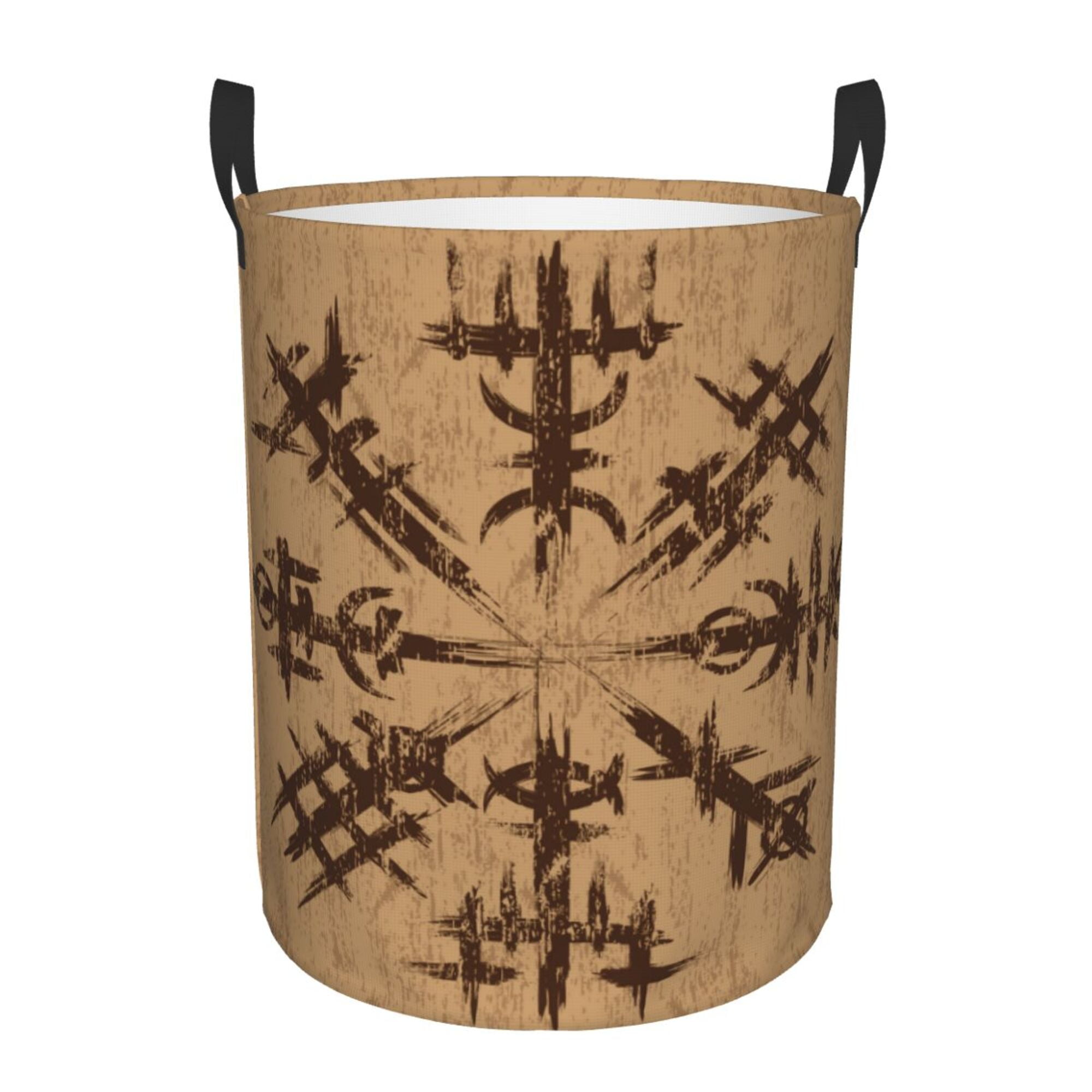 TEQUAN Waterproof Laundry Hampers, Norse Viking Brown Grunge Pattern ...
