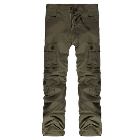 PODOM Men's Pants Solid Zip Up Casual Trousers Cargo Pants - Walmart.ca