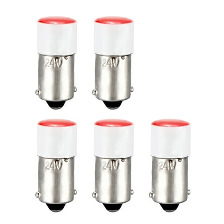 Unique Bargains LED Bulbs 24V, Dashboard Light Red, BA9s Base Bulb 5Pcs ...
