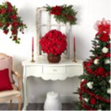 Nearly Natural 5.5ft. Money Artificial Tree in White Tower Planter ...