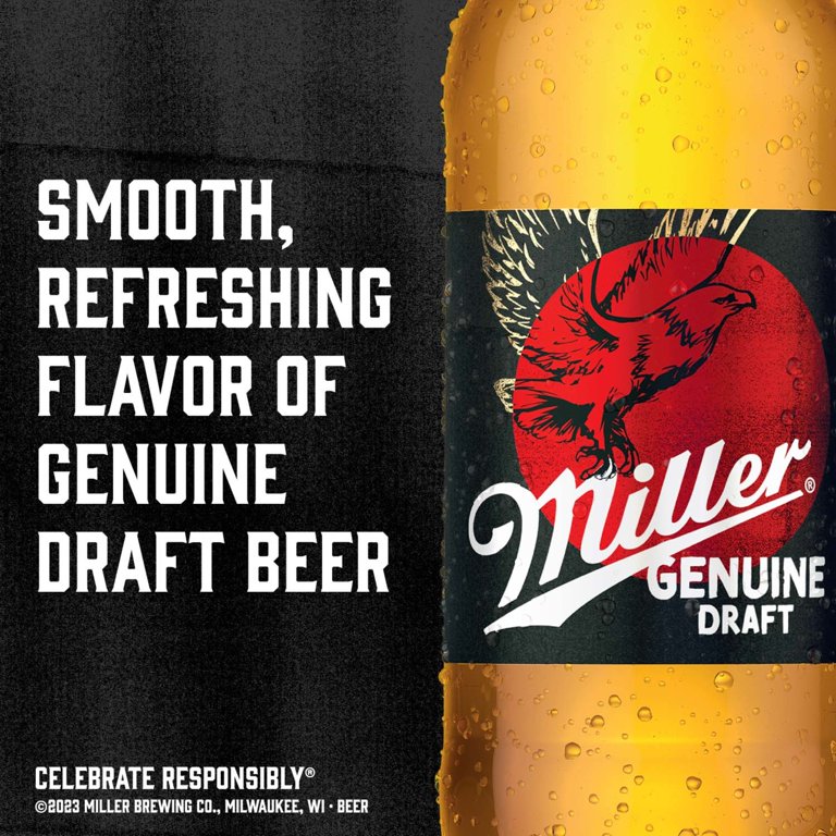 Miller Genuine Draft Lager Beer, Pack, 12 Fl Oz Bottles,, 44% OFF