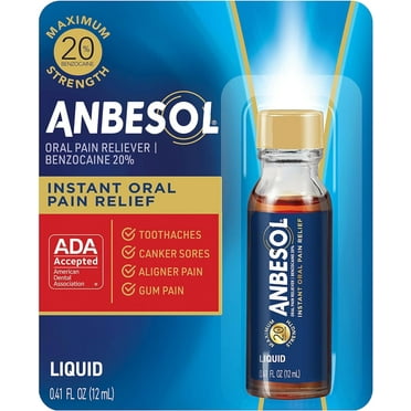 Anbesol Liquid Maximum Strength Instant Oral Pain Relief (Pack of 4 ...