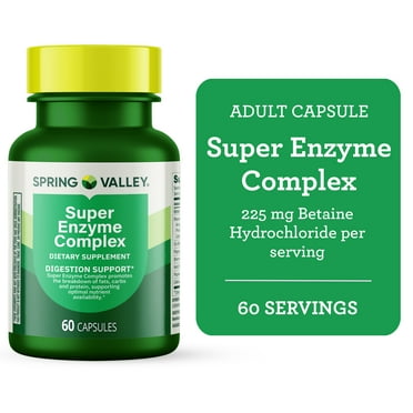 Spring Valley Super Enzyme Complex Dietary Supplement Capsules for ...