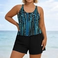 2 Piece Swimsuit for Women Plus Size Fashion Sleeveless Tank Top Modest ...