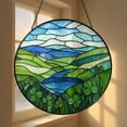 Clover Field Stained Glass Style Suncatcher Window Hanging, Green ...