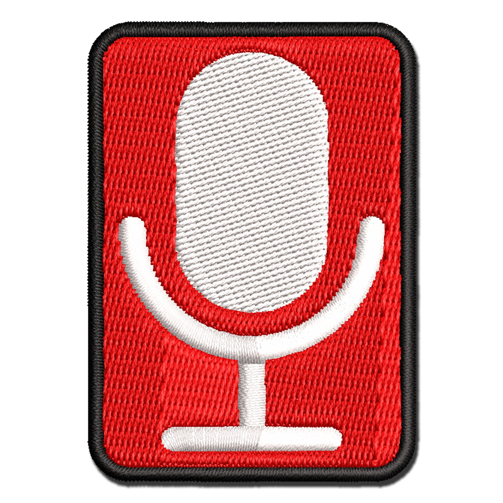 Podcast Broadcast Microphone Applique Multi-Color Embroidered Iron-On ...