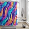 Abstract Gradient Art Shower Curtain for Bathroom, Blue Purple Yellow ...