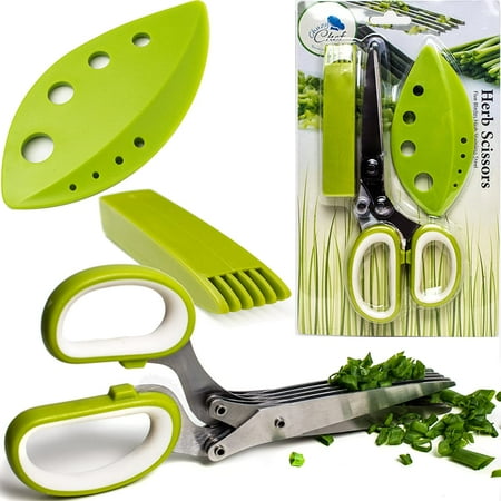 Herb Scissors Stripping Multipurpose Tool-Salad Cutter Herbs Stripper ...
