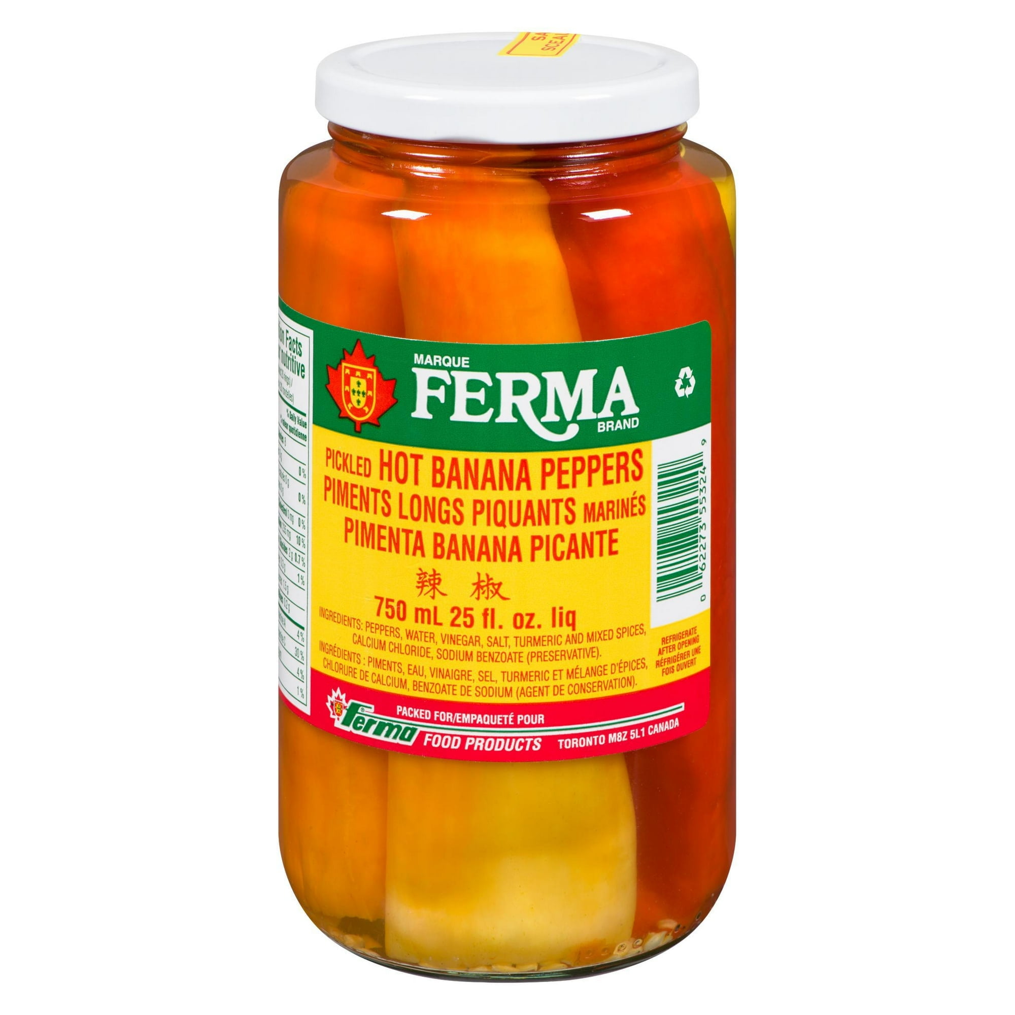 Click here for Ferma Pickled Hot Banana Peppers 750 Ml prices