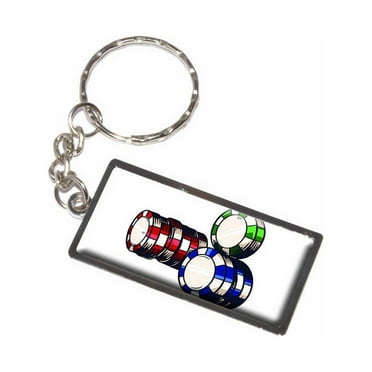Roulette Wheel Table Poker Chips Gambling Vegas Keychain Key Chain Ring ...