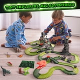 USA Toyz Dinosaur Track Set, 225-Piece Dino Track with 6 Dinosaurs, LED ...