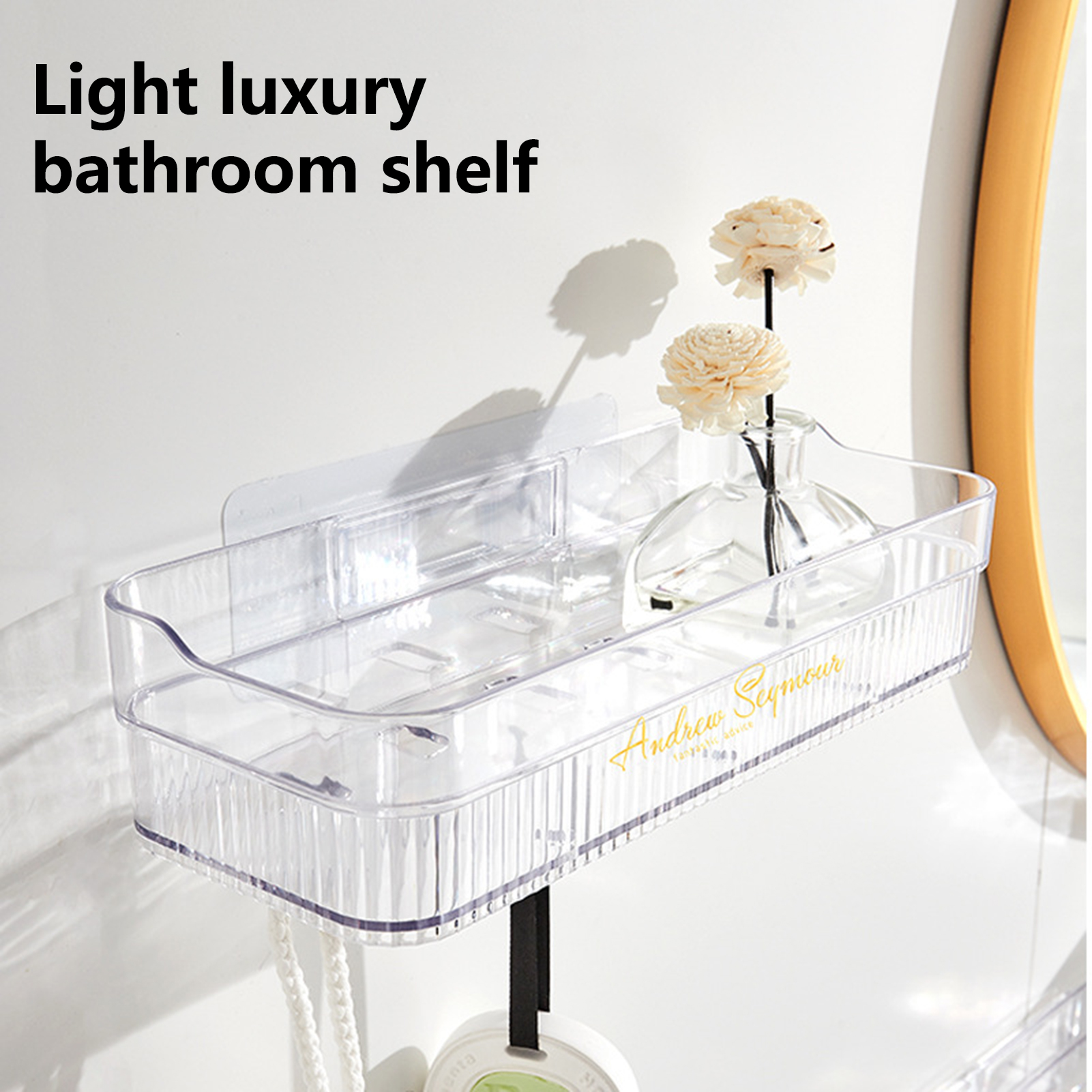 Waroomhouse Bathroom Shelf Drainage Light Luxury Wall-mounted Strong ...