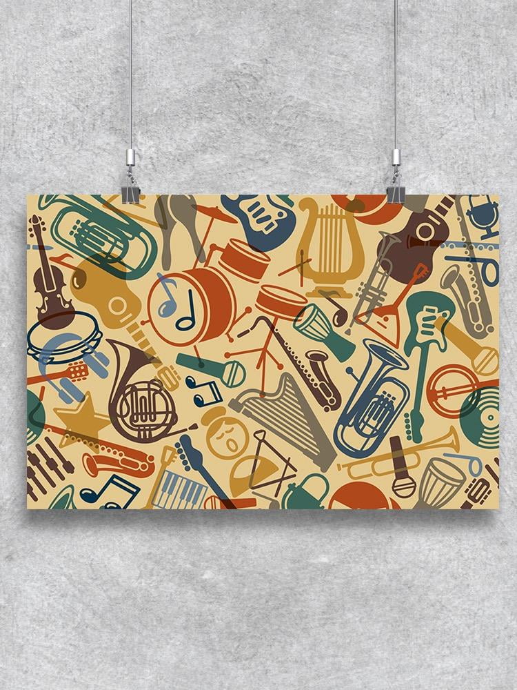 Set Of Musical Instruments. Poster -Image by Shutterstock - Walmart.com