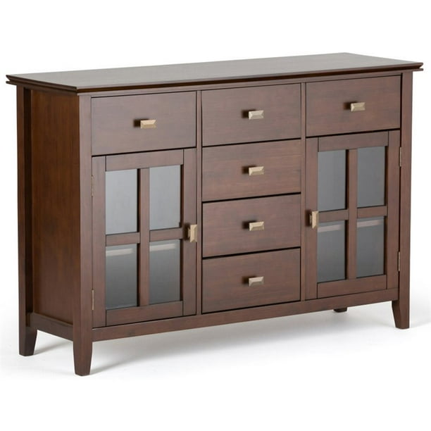 Simpli Home Artisan Wood 54" Transitional Sideboard Buffet Credenza in ...