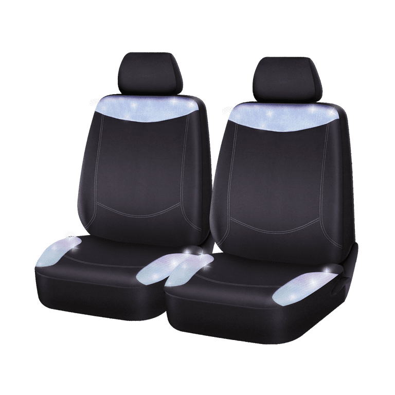 Auto Drive 5Piece Car Seat Cover Kit Checker Diamond Polyester Black Universal Fit 2202SC253