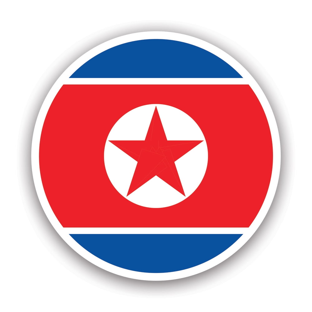 Round North Korean Flag Sticker Decal - Self Adhesive Vinyl ...