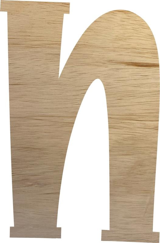 22'' Tall Wall Hanging Wooden Letter N, Unfinished Craft Wood Blank ...