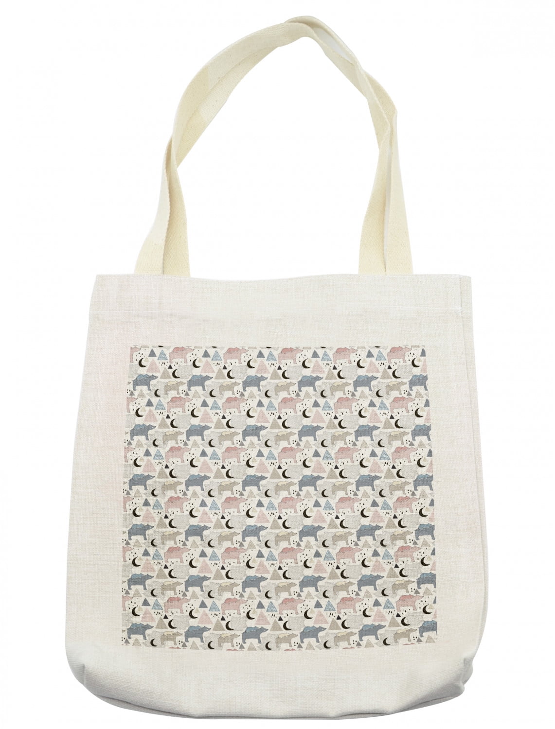 Doodle Tote Bag, Polar Bear Mom and Baby Creative Kids with Pyramids ...