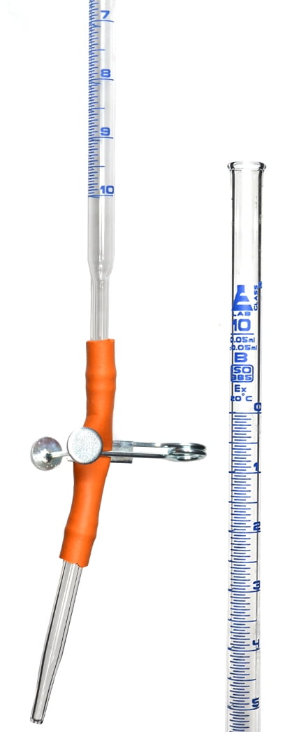 Burette, 10ml - Class B, DIN ISO 385, Borosilicate Glass with Pinch ...