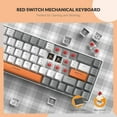 T8 Small Size LED Backlit Mechanical Gamer Keyboard, 68 Keys with Red ...