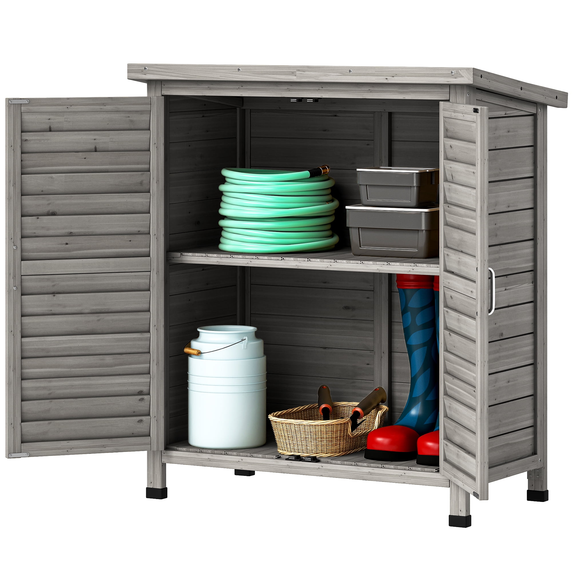 Click here for Outsunny Garden Shed Wooden Garden Storage Shed 2... prices