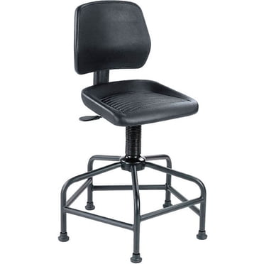 Global Industrial Polyurethane Shop Stool With Backrest Black - Walmart.com