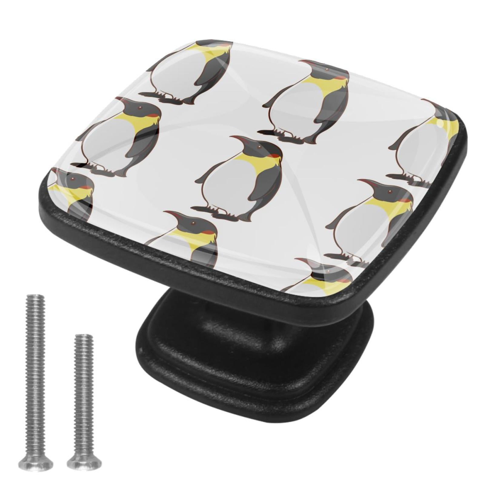 4 Pcs Cabinet Handle Drawer Pulls Penguin Knobs with Screws Square ...