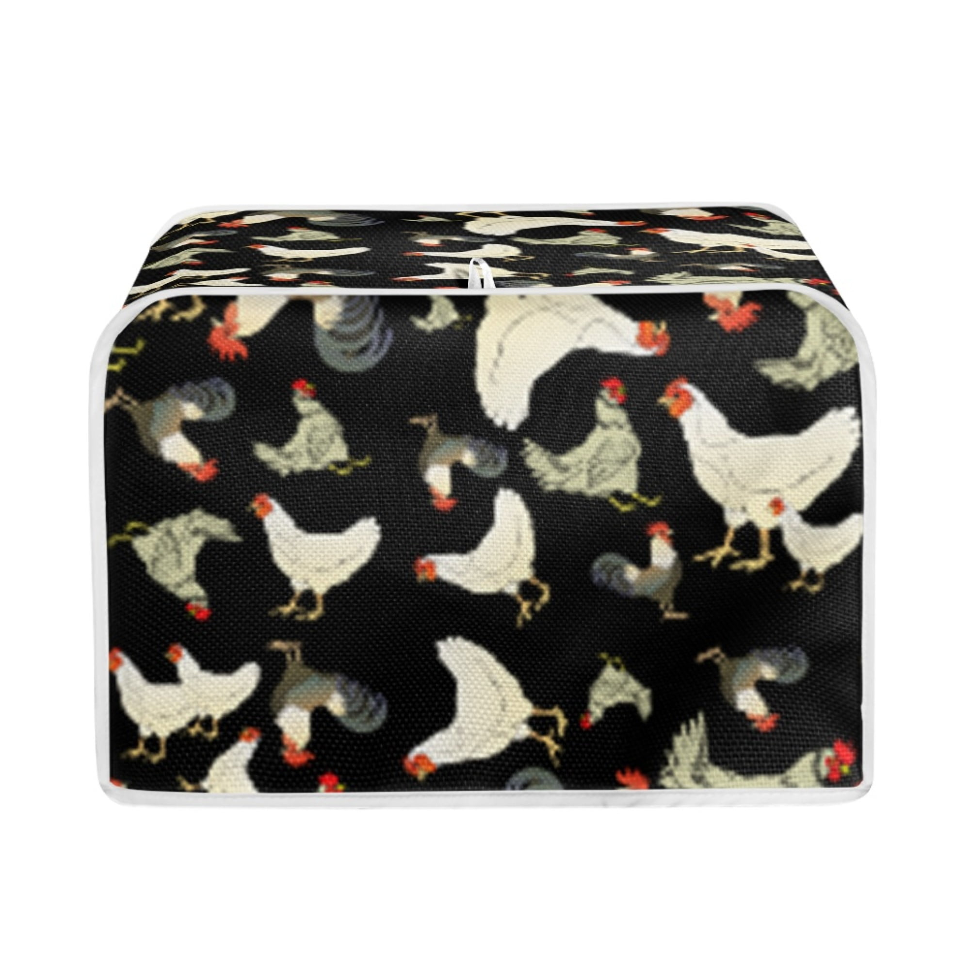 NETILGEN White Chicken Print Design Toaster Covers 2 Slice Standard ...
