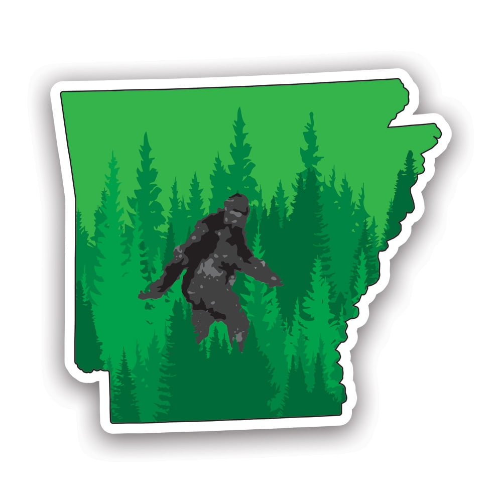 Arkansas Bigfoot Flag Sticker Decal - Self Adhesive Vinyl ...