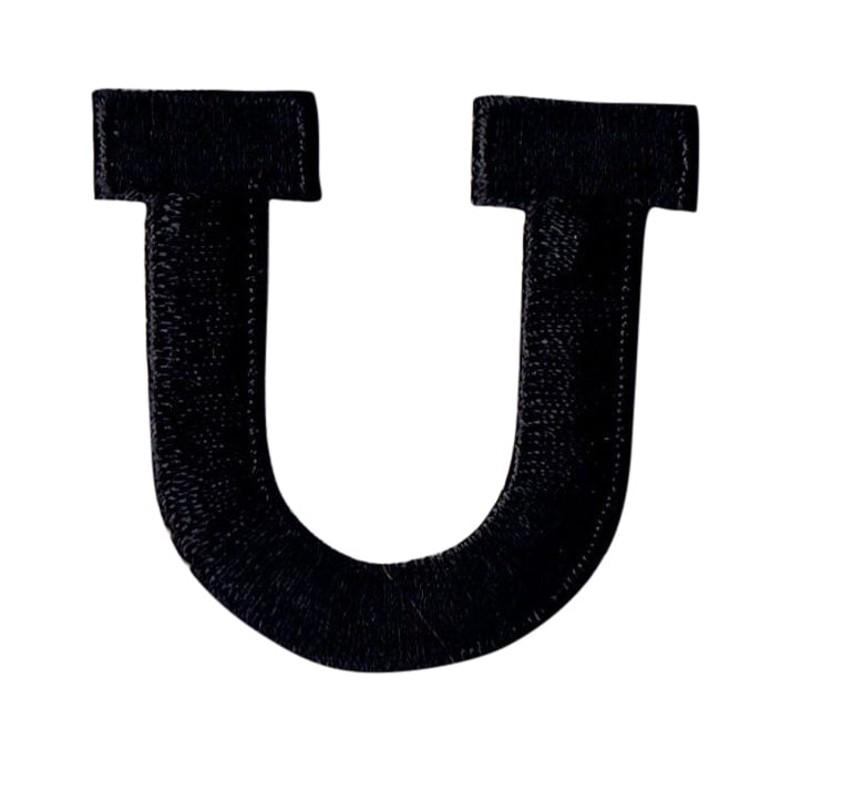 Alphabet Letter - U - Color Black - 2" Block Style - Iron On ...