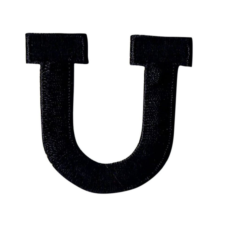Alphabet Letter - U - Color Black - 2" Block Style - Iron On ...