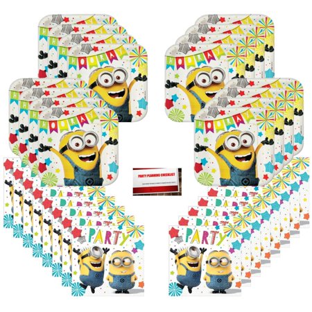 Despicable Me Minions Birthday Party Supplies Bundle Pack for 16 Guests ...