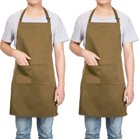 Bib Apron with 2 Pockets Liquid Drop Waterdrop Resistant Cooking ...