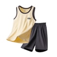 5-17T Unisex Boys Girls 2 Piece Outfit Sets Summer Sleeveless Tank Tops ...