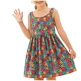 Babcutegg Girls Sleeveless Printed Round-Neck Dress With Playful Bear ...