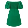 Aeguzox Dresses for Women Twisted Bodice Cut-Out Off-Shoulder Puff ...