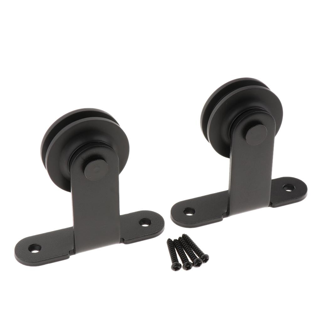 1 Pair of Steel Sliding Barn Roller Interior Wood Set Hardware Hangers ...