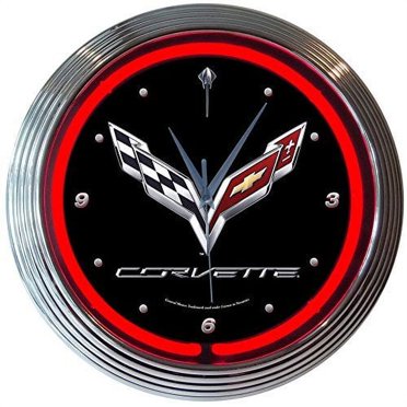 Chevrolet Chevy Chevelle Genuine Electric Neon 15 Inch Wall Clock Glass ...