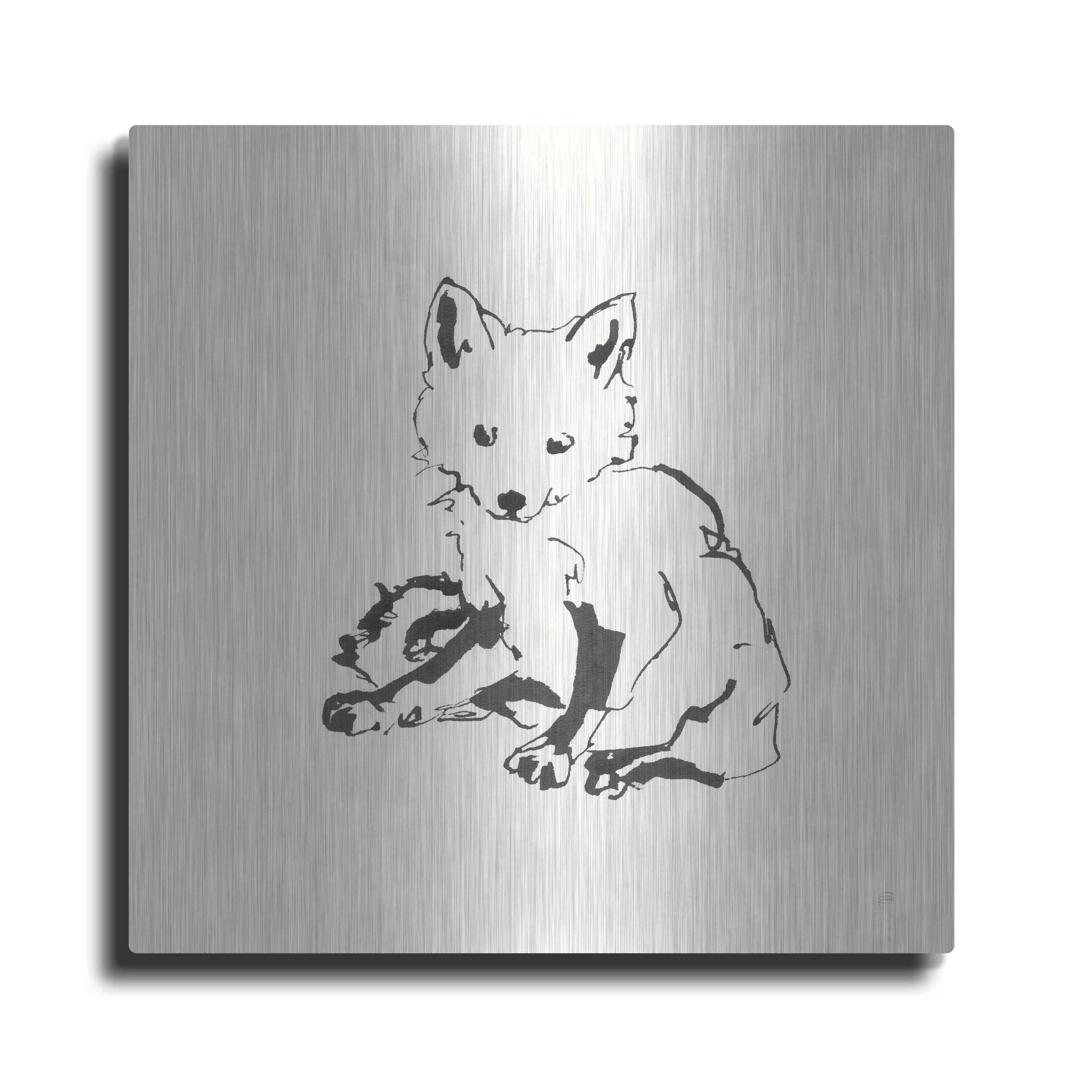 Luxe Metal Art 'Line Fox' by Chris Paschke, Metal Wall Art, 24"x24 ...