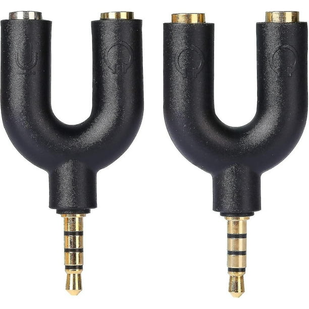 Headphone Adapter 3.5 Mm Headset Microphone Converter U Shape Audio ...