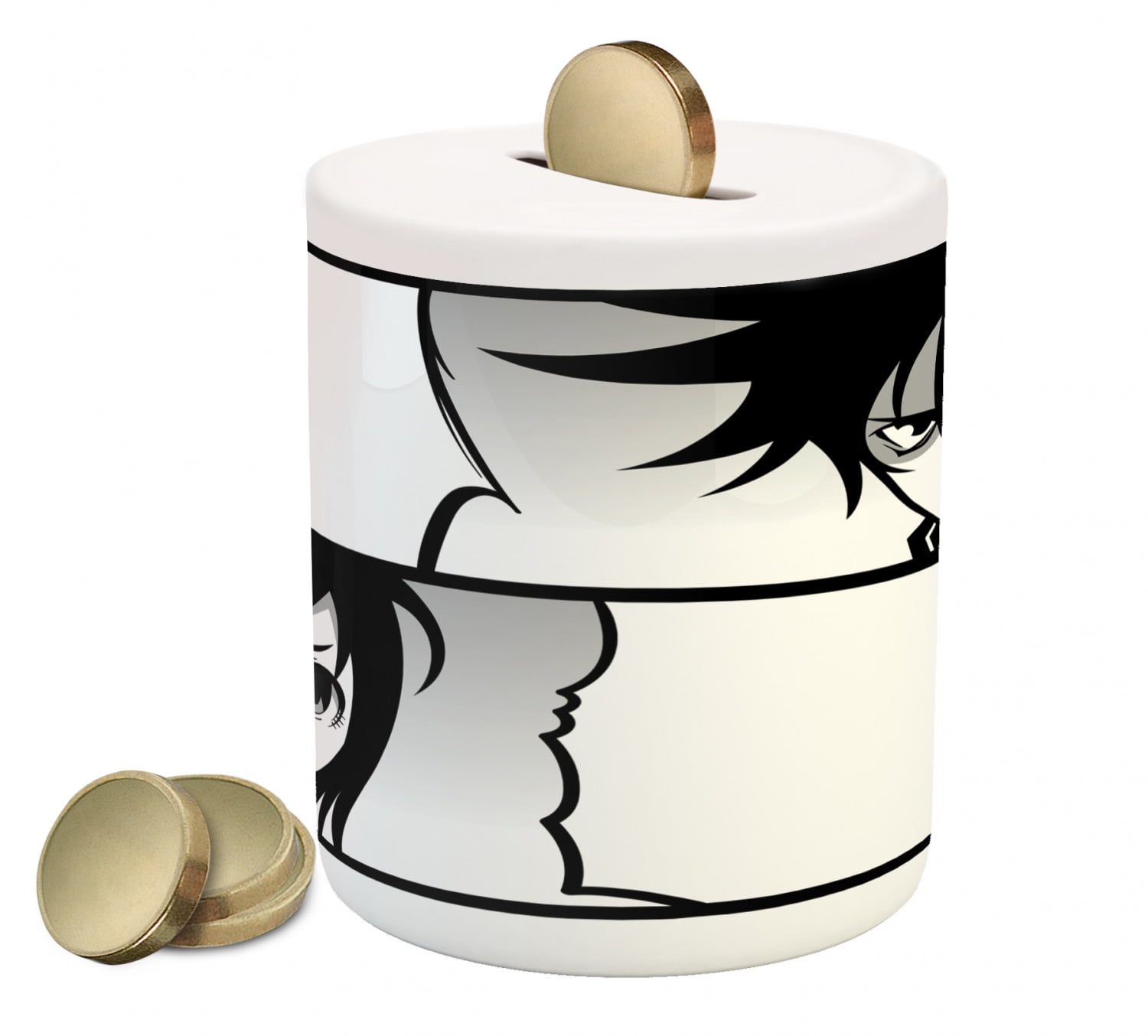 Anime Piggy Bank, Japanese Comics Strip Boy and Girl Fight Scene Manga ...