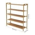 5 Layers Natural Wood Bamboo Shelf Entryway Storage Shoe Rack Home ...