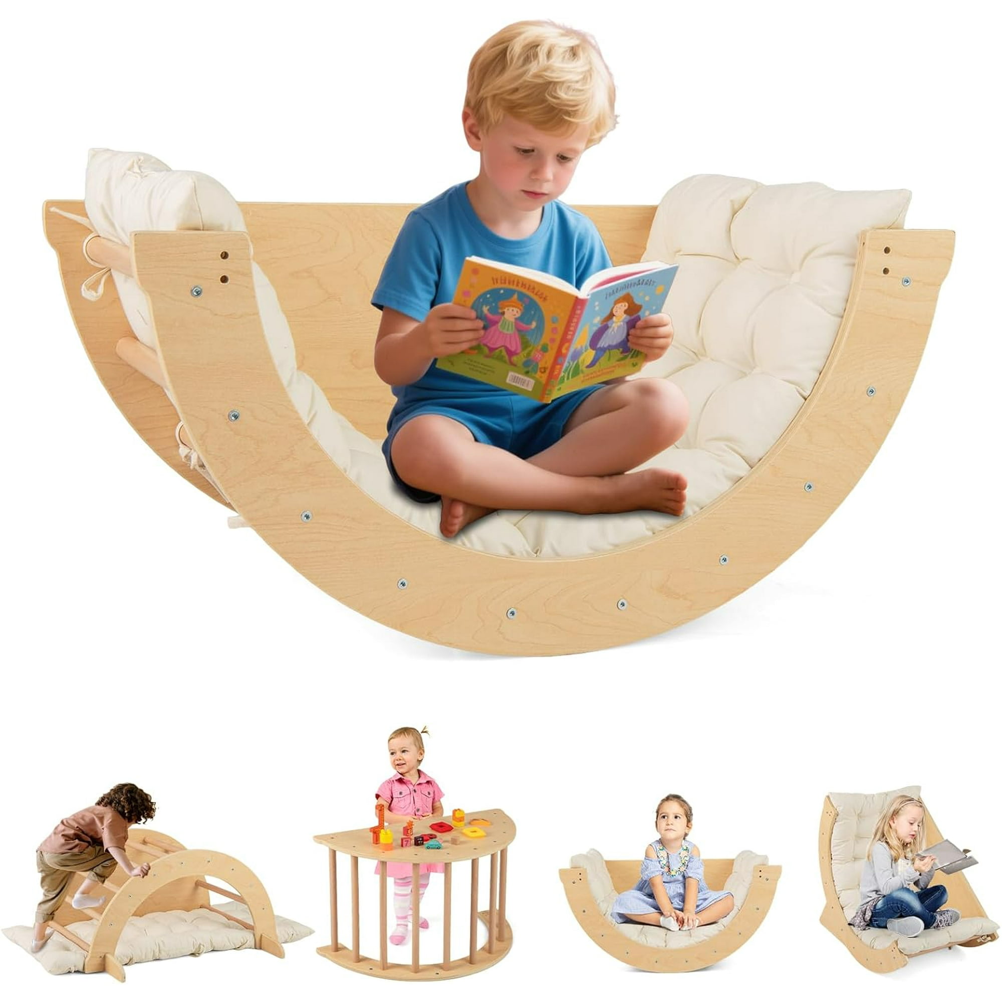 Click here for Infans Wooden Arch Climber Rocker With Cushion  6... prices