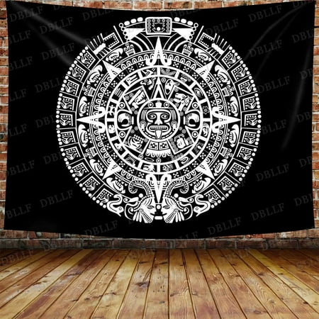 Aztec Calendar Tapestry Mayan Sun Luck Sign Tapestry Mexico America ...