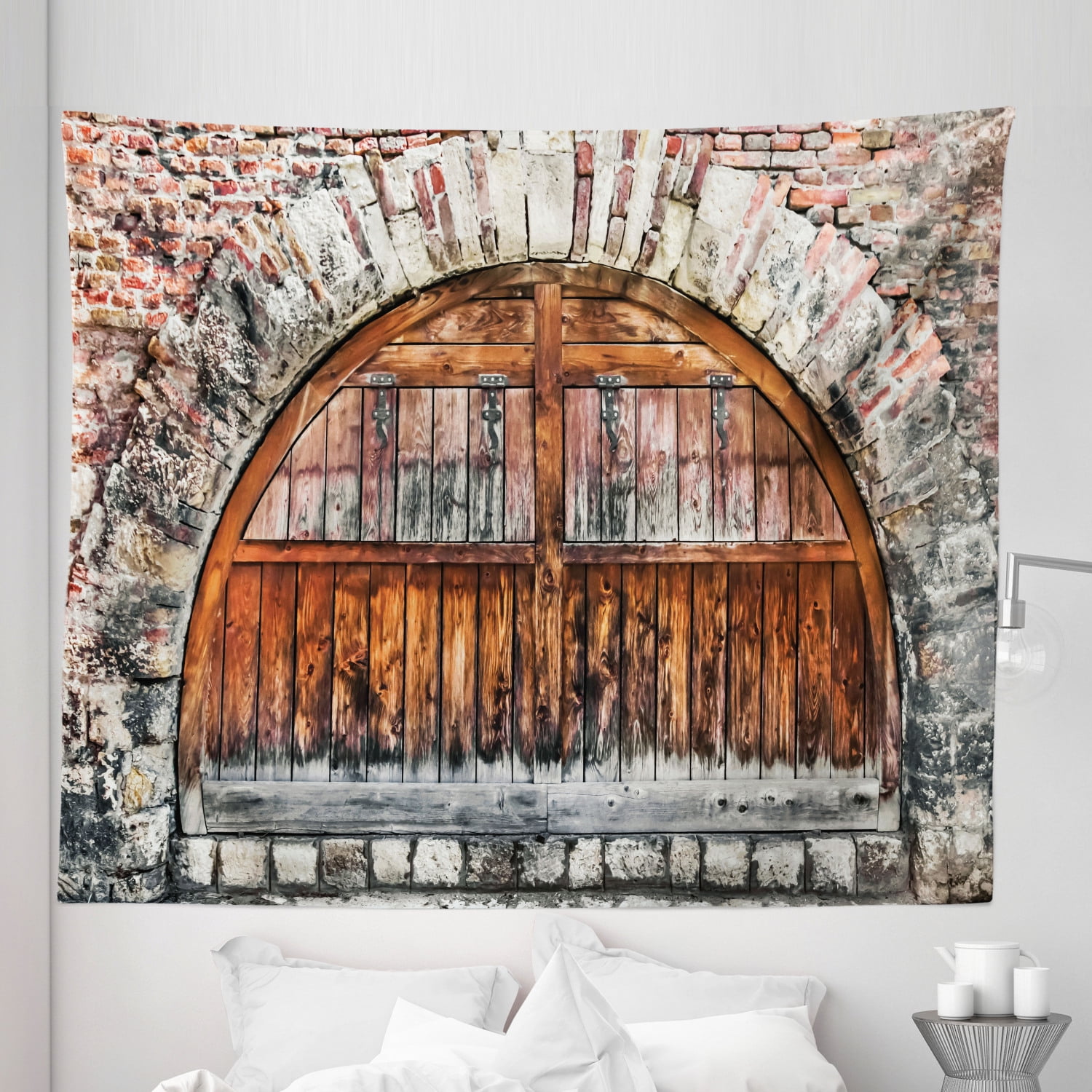 Rustic Tapestry, Photograph of a Brick Stone RampArt with Oval Gate ...