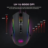 Redragon M910-K Ranger Basic RGB Wired Gaming Mouse 8000 DPI 9 Programmable Buttons with Rapid ...